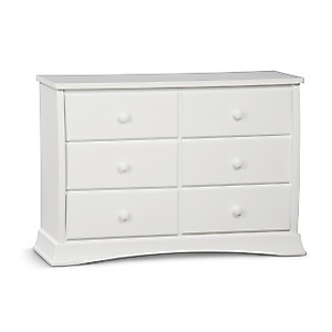 Delta Children Bentley Six Drawer Dresser, White, 49" width x 19" depth x 33.50" height