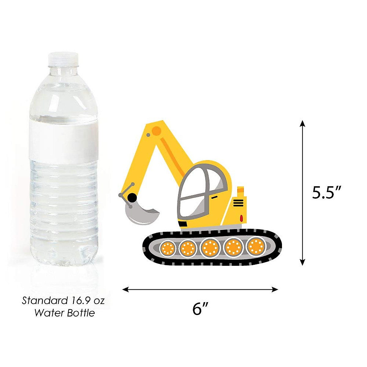 Big Dot of Happiness Dig It - Construction Party Zone - Dump Truck Bulldozer Backhoe Excavator Decorations DIY Baby Shower or Birthday Party Essentials - Set of 20