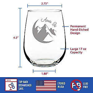 Apres Ski - Stemless Wine Glass - Unique Skiing Themed Decor and Gifts for Mountain Lovers - Large 17 Oz Glasses