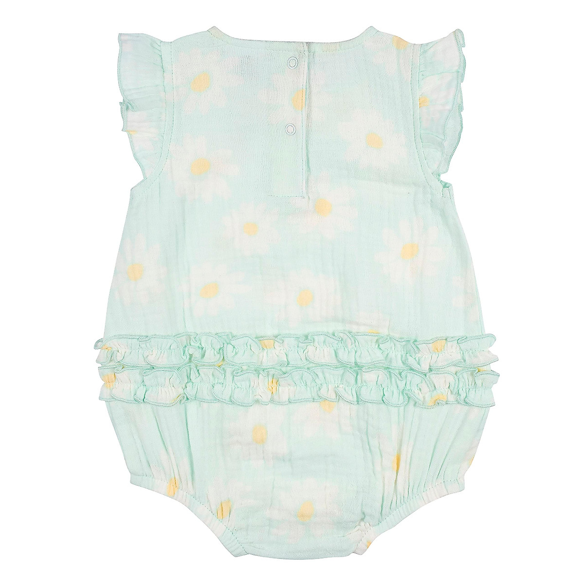 Gerber Baby Girls Sleeveless Ruffle Romper, Daisies, 3-6 Months