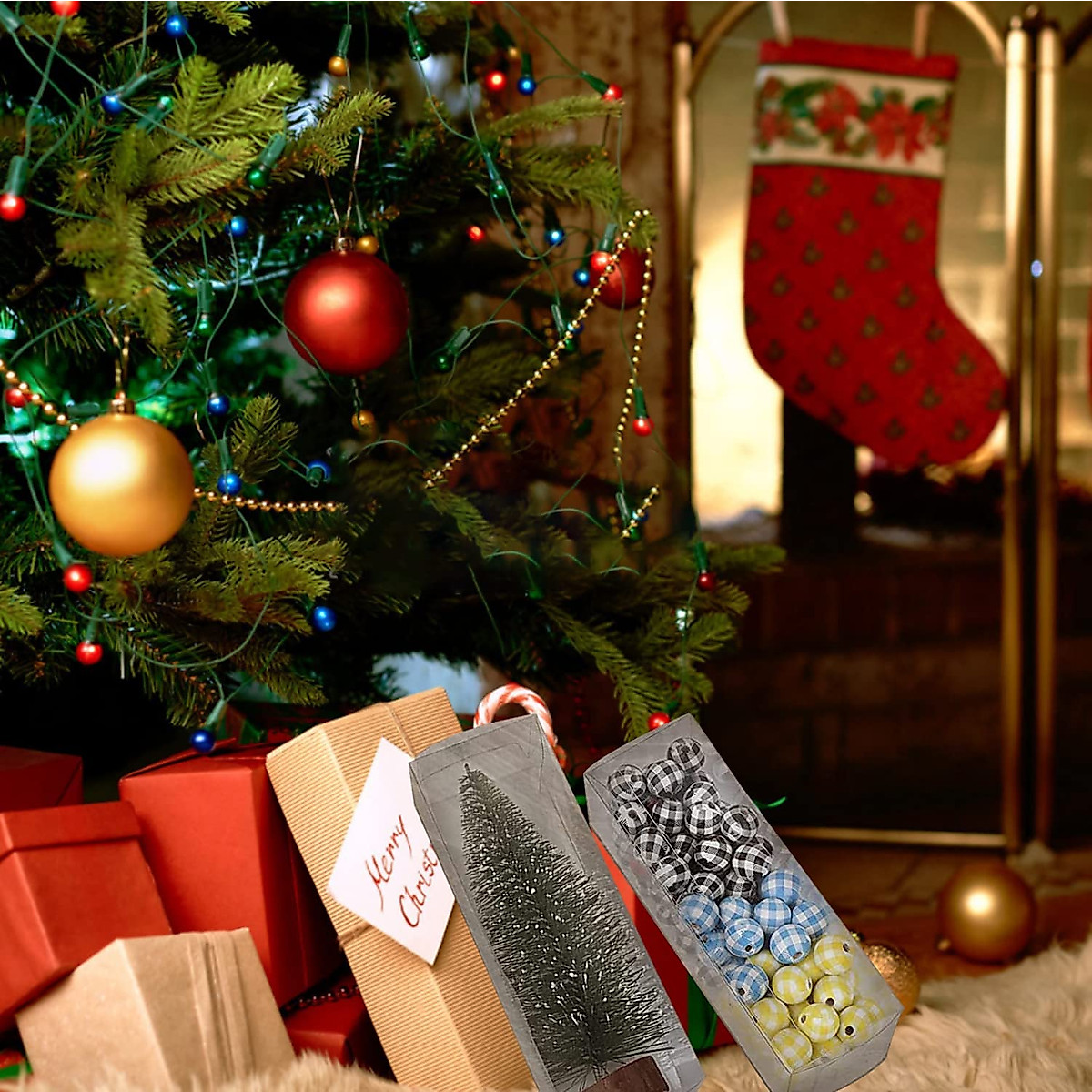 CAYOREPO 100 Pcs 2 x 2 x 6 inch Clear PET Plastic Gift Boxes Transparent Cube Boxes PET Boxes Candy Chocolate Cookies Treat Boxes for Christmas, Wedding, Party, Baby Shower