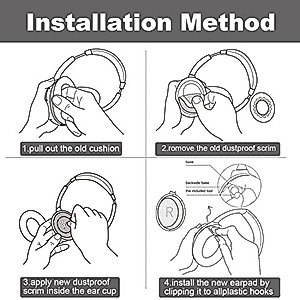 QC35 Replacement Ear Pads Ear Cushion Compatible with Bose Quiet Comfort 35 (QC35) and QuietComfort 35 II (QC35 II) Headphones (Silver)