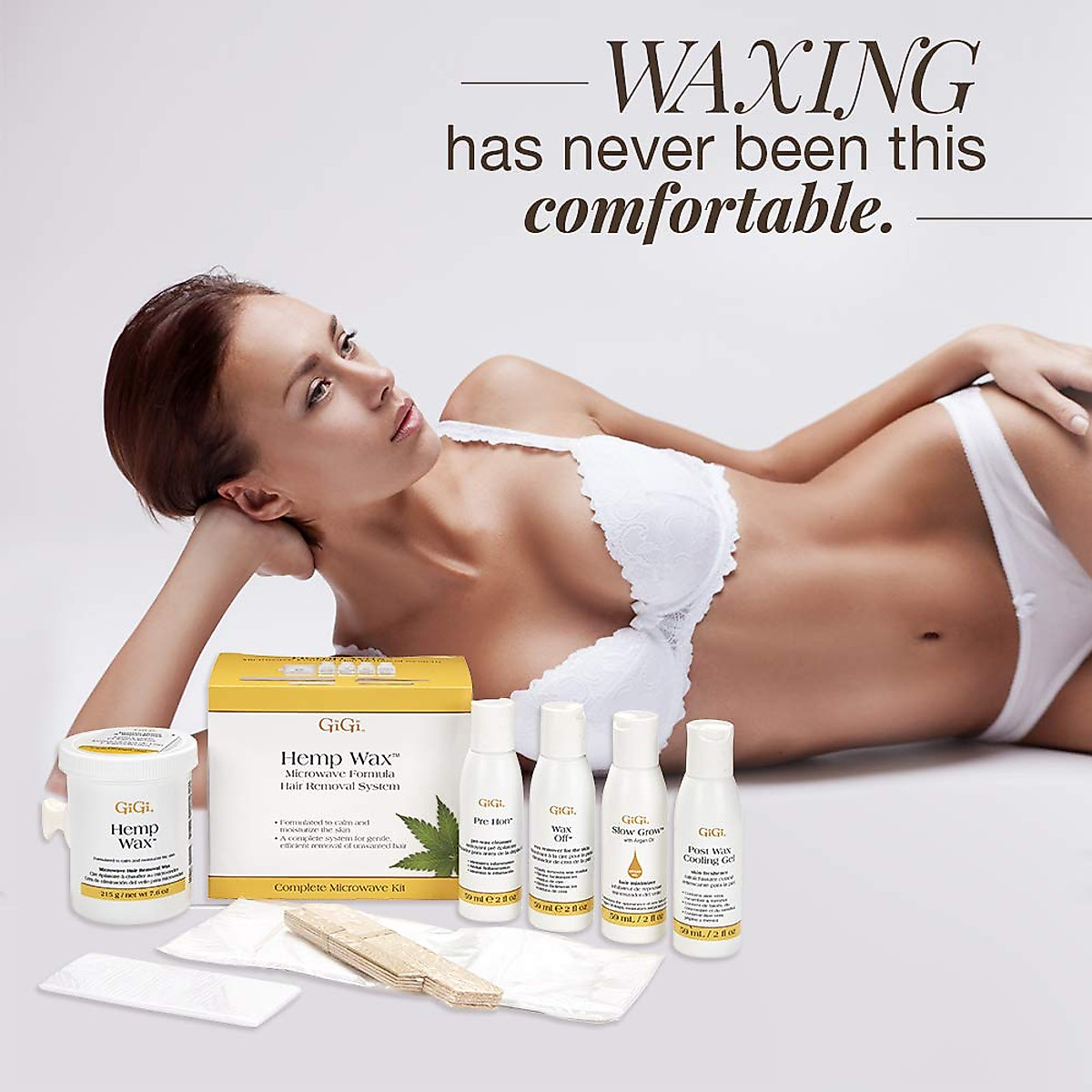 GiGi Hemp Wax Microwave Formula Hair Removal System, Fast, Gentle, and Effective