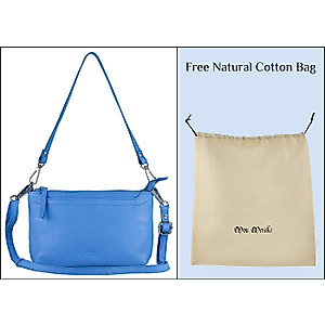 Mou Meraki Genuine Leather Crossbody Purse and Handbags - Crossover Bag Over the Shoulder Women