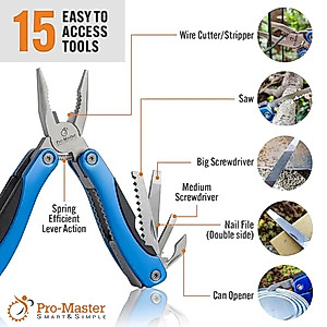 Multi Tool Pocket Knife Set 15 in 1 - The Ultimate Christmas Gift! Perfect Multitool for Men, Dad, Boyfriend, Scout - Cool, Practical, Versatile Multi-tool for Thanksgiving, Birthdays and Graduations