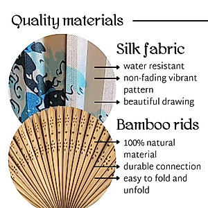 YARRD Folding Fan Hand Fans for Women Wooden Folding Fan Bamboo Gan Hand Fans for Women Foldable Paper Fans Hand Fan Foldable Silk Fans for Weddings Folding Fans Chinese Fans Japanese Fans for Home