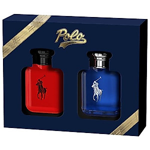 RALPH LAUREN FRAGRANCES Polo Red & Polo Blue - Eau de Toilette – Men’s Cologne – 2-Piece Mini Gift Set – Travel Size - 0.5 Fl Oz Each
