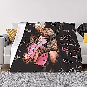 Pop Singer MGK Blanket,Soft Plush Fleece Throw Blanket, Breathable Lightweight Flannel Blankets for Sofa Bedding Living Room 50"X40"