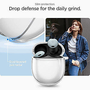 Spigen Ultra Hybrid Designed for Pixel 7a Case and Pixel Buds Pro Case (2022) Bundle