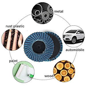 Titoe 30 PCS Flap Disc, 2 Inch T27 Zirconia Alumina Flat Flap Disc Grinding Sanding Sandpaper Wheels with 1/4 inch Holder, Includes 40/60/80 Grits