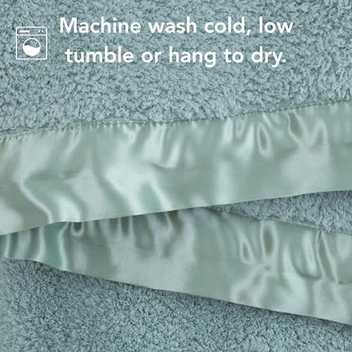 Little Giraffe Baby Blanket - Chenille Soft Blanket with Satin Trim - Baby Stroller Blanket - Newborn Baby Essentials & Gifts - 29" x 35" - Sage