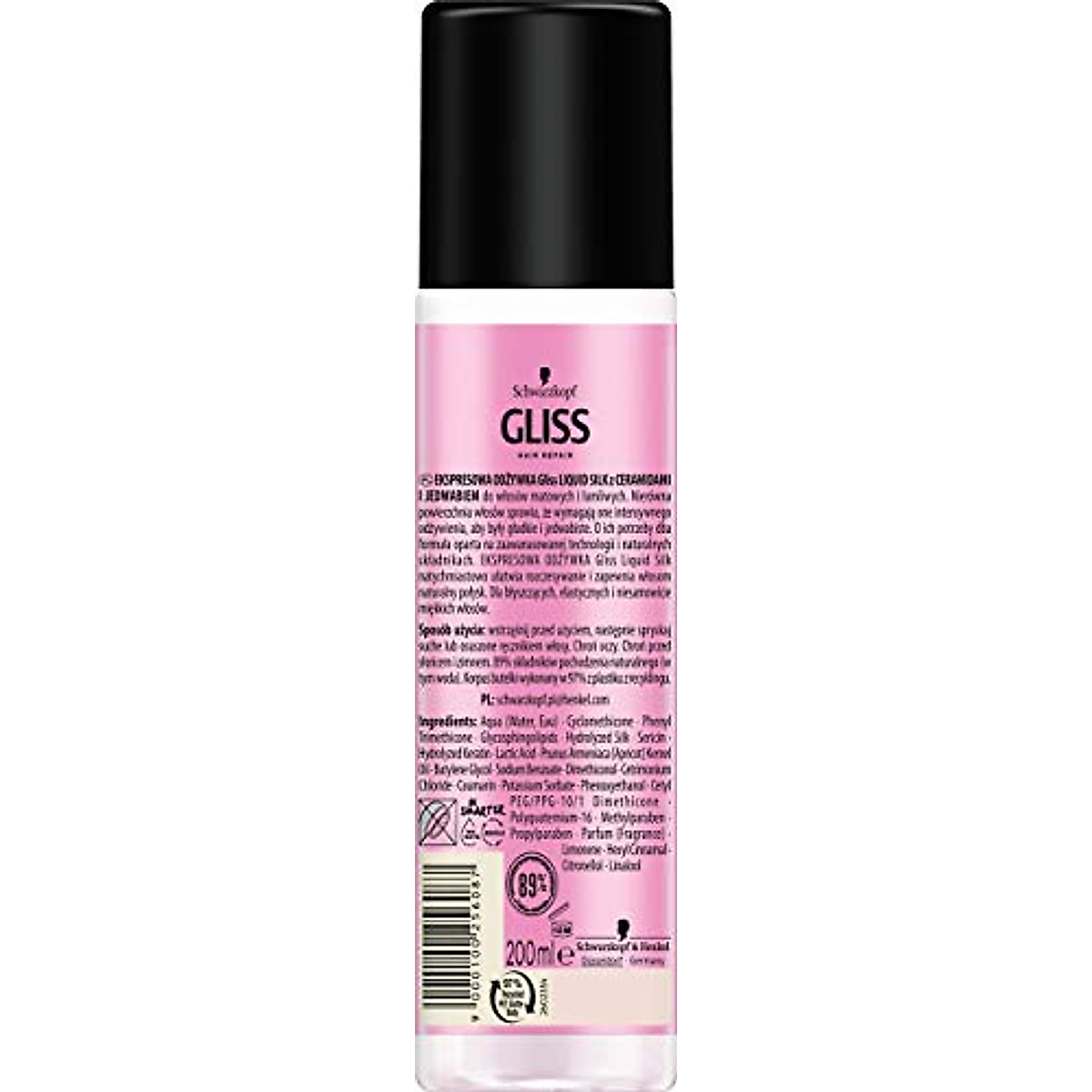 Gliss Kur Liquid Silk Express Repair Conditioner Spray 200ml / 6.7 Fl. Oz.