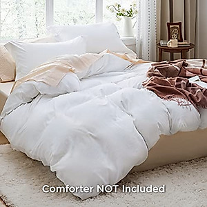Bedsure White California King Duvet Cover - Soft Prewashed Cal King Duvet Cover Set, 3 Pieces, 1 Duvet Cover 104x98 Inches with Zipper Closure and 2 Pillow Shams, Comforter Not Included