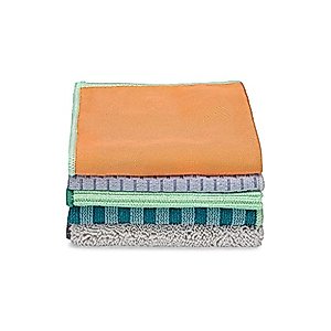 Full Circle Renew Collection Multifunctional Recycled Microfiber Cloths, Set of 5, Multicolor