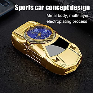 Zetilyn Torch Lighter, Car Shape Cool Novelty Lighter, Red Flame Refillable Butane Lighter Adjustable Flame with Clock Dial for Camping Grill Fireplace Candle Man Birthday Gifts (Fuel Not Included)