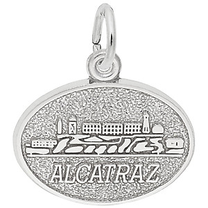 Alcatraz Charm In Sterling Silver, Charms for Bracelets and Necklaces
