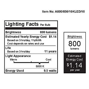 BULB LED A19 DAY 10W