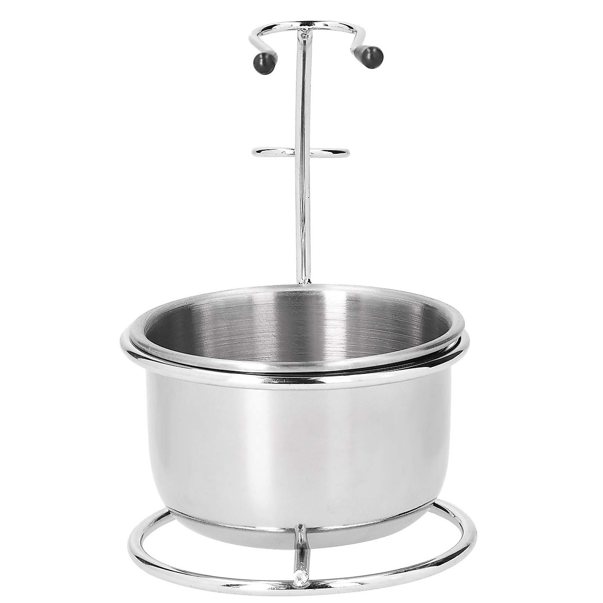 Nunafey Shaving Stand and Bowl Set,Multi?function Practical Metal Shaving Brush Holder Stainless Steel Razor Soap Stand Bowl,Shaving Brush Stand for
