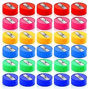 Yexpress 144 Pcs Bulk Round Pencil Sharpeners, Colorful Plastic Manual Sharpeners for Office School Supplies and Gifts (Multicolor)