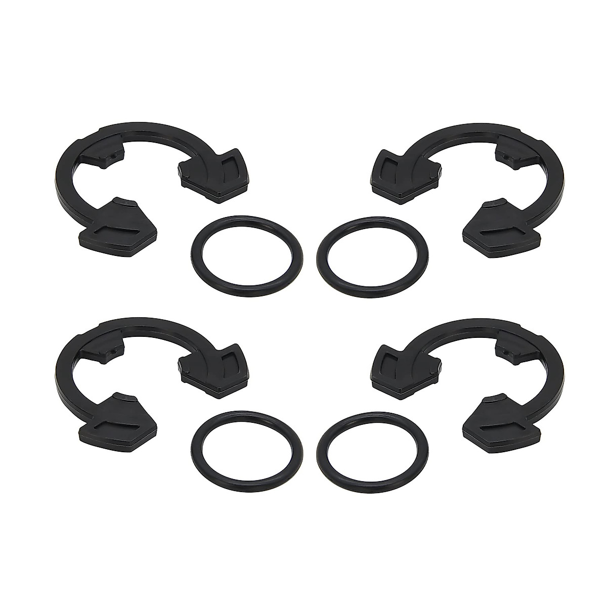 RURBRIN (4+4PCS) 1" Water Softener Clips and O-Rings kit Fit for GE/Kenmore Eco-Pure Eco-Water Sears North Star Softeners, Replace Parts 7337589 and 7170262