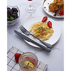 Joincook Matte Black Silverware Set,Stainless Steel Flatware Set,20 Pieces Set Cutlery Utensils Set Service for 4,Spoons and Forks Set, Dishwasher Safe