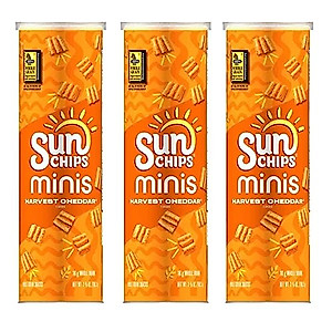Sunchips Harvest Cheddar Minis, 3.75 oz Canisters, 3 Pack