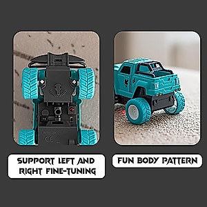RC Race Car Toy, ABS 1/24 High Speed Remote Control Car Toy for Children Gift (Green Blue)