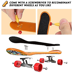 TIME4DEALS Fingerboard Mini Finger Skateboards Toys 12PCS Professional Finger Boards Set Creative Fingertips Movement, Mini Skateboard Starter Kit Finger Sports Party Favors Novelty Toy Gift for Kids