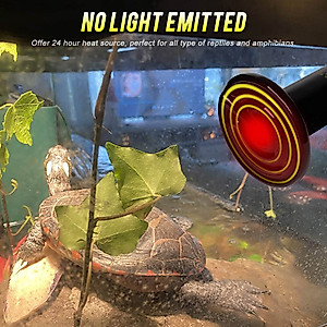 WUHOSTAM 2 Pack 80W Ceramic Heat Lamp with 1-pcs Digital-Thermometer, Infrared Reptile Heat Emitter Heater Lamp Bulb for Pet Brooder Coop Chicken Lizard Turtle Snake Aquarium ETL Listed