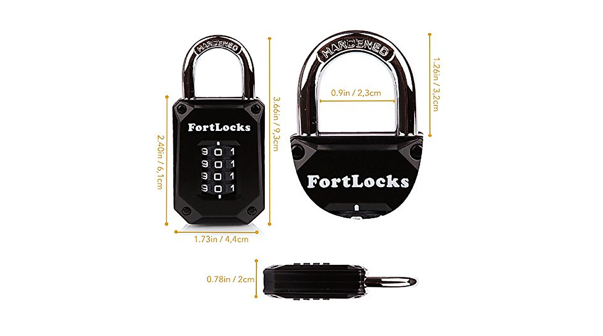 FortLocks 2 Pack - Heavy Duty 4-Digit Combination Locks for Indoor ...