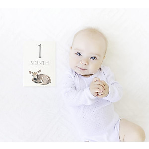 Weekend Paper Co.™ Baby Animals Milestone Cards, baby monthly marker for an expecting mother or new mother, baby gifts or shower registry.