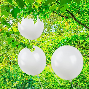 12 Pieces 18 Inch White Balloons, Large Latex Party Balloons Round Wedding Balloons Giant White Balloons Bulk for Graduation,Wedding,Baby Shower,Anniversary,Birthday Themed Party Decorations