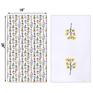 Set of 2 Spring Flowers Kitchen Dish Towel 18 x 28 Inch, Seasonal Spring Summer Wild Floral Tea Towels Dish Cloth for Cooking Baking