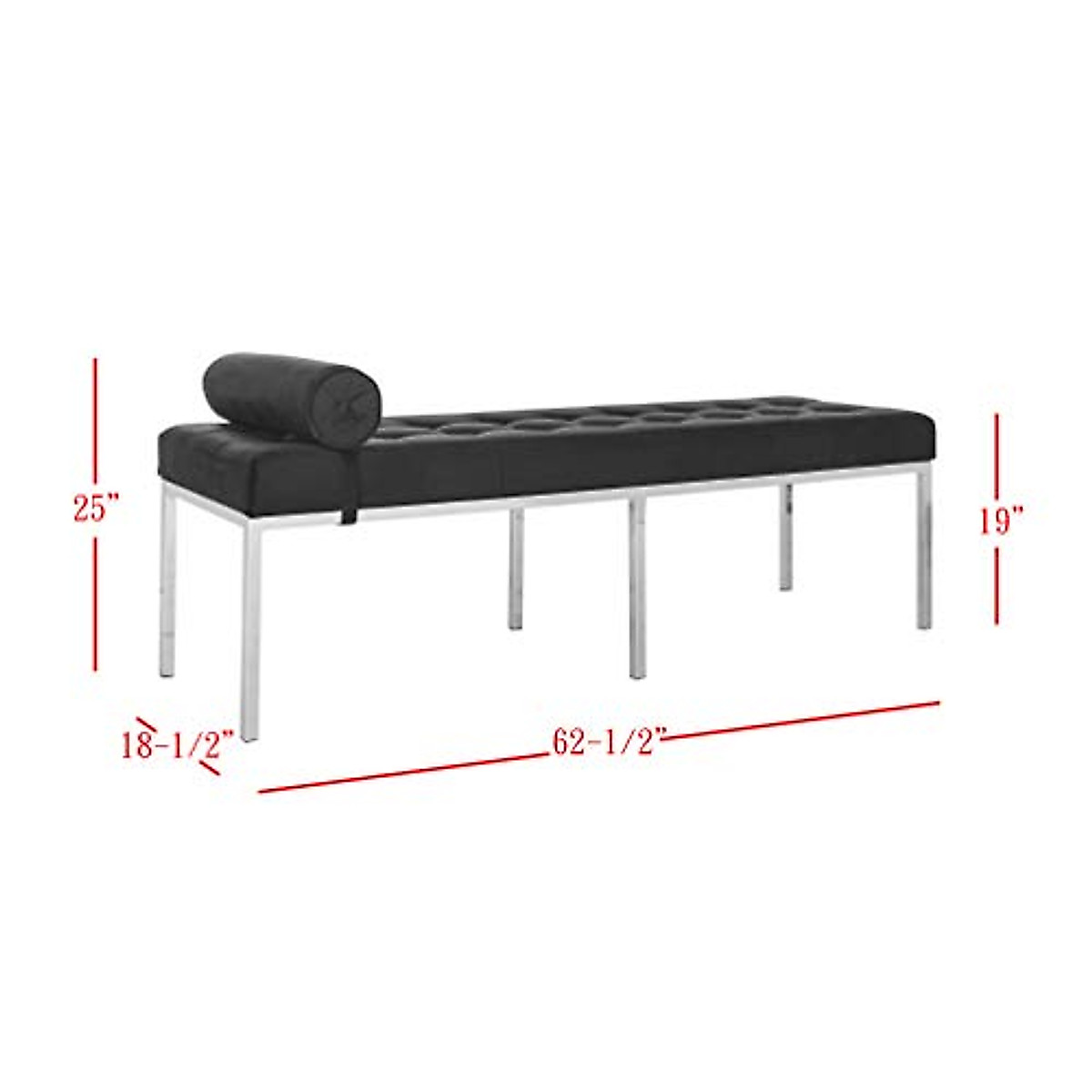 Safavieh Home Collection Xavier Tufted Bench, Black