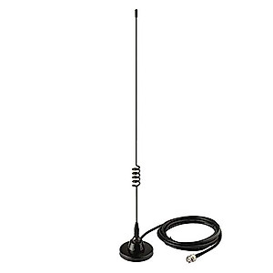 Bingfu HF VHF UHF Ham Radio Amateur Radio Mobile Radio Scanner Antenna Police Scanner Antenna Magnetic Base BNC Male Antenna Compatible with Uniden Bearcat Whistler Radio Shack Police Radio Scanner