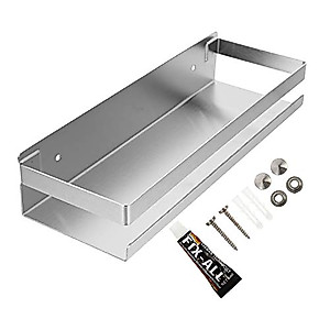 Cabilock Wall Mounted Shower Caddy Basket Shelf Shampoo Holder Organizer for Bathroom Kitchen (Sliver)