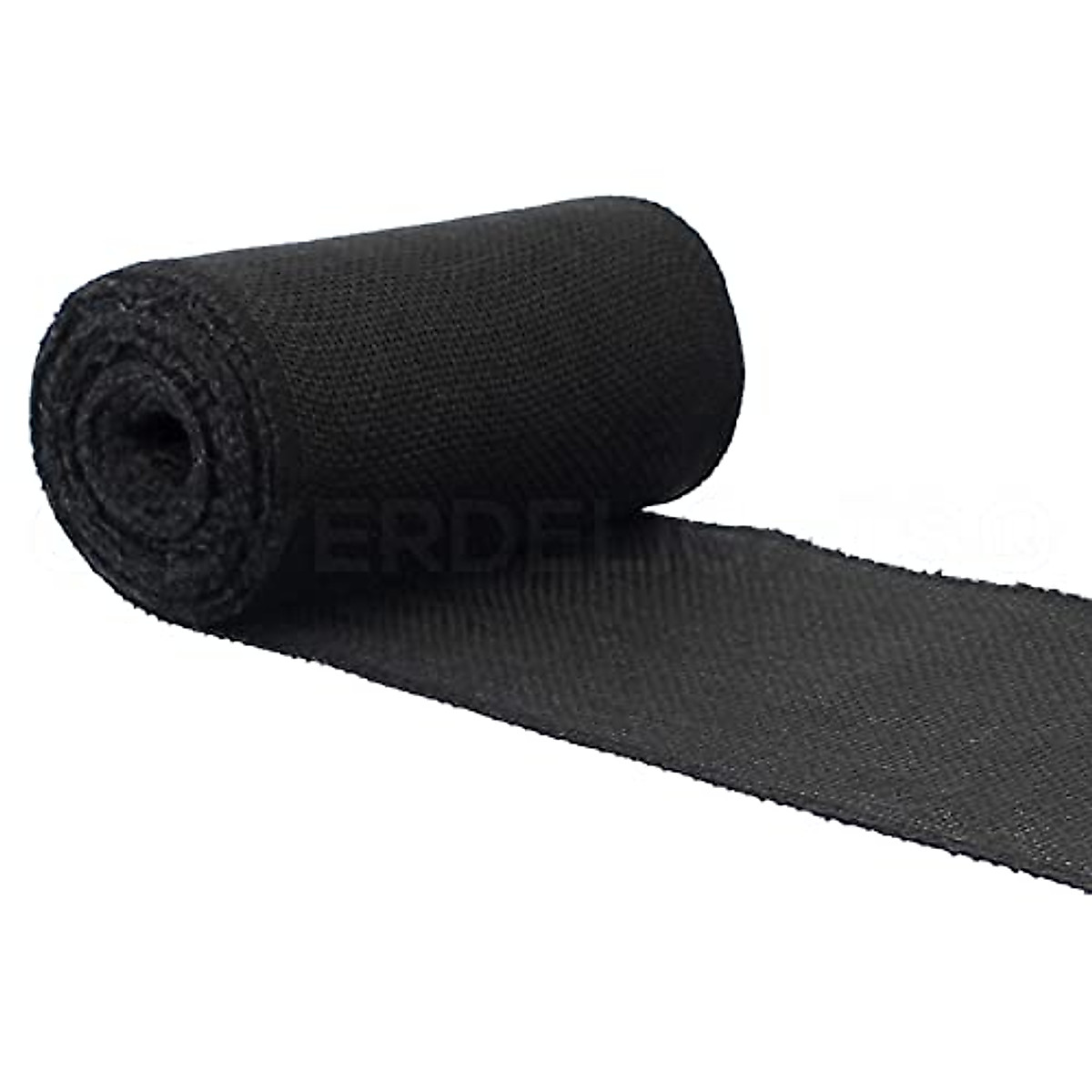 CleverDelights 6" Black Burlap Roll - Finished Edges - 10 Yards - Jute Burlap Fabric