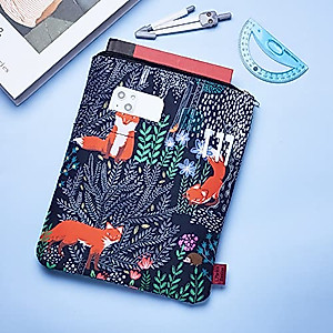 Fox Forest Book Sleeve ,Book Protector Book Covers for Paperbacks, Book Sleeves with Zipper , 11 X 8.5 Inch, Fox Gifts for Girls