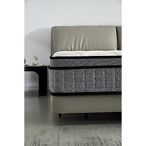 Container Furniture Direct Hybrid 12 Inch Queen Mattress in a Box, Pillow Top Bed Cushion with Gel Infused Memory Foam, Breathable and Hypoallergenic, Medium Firm for Lumbar Support