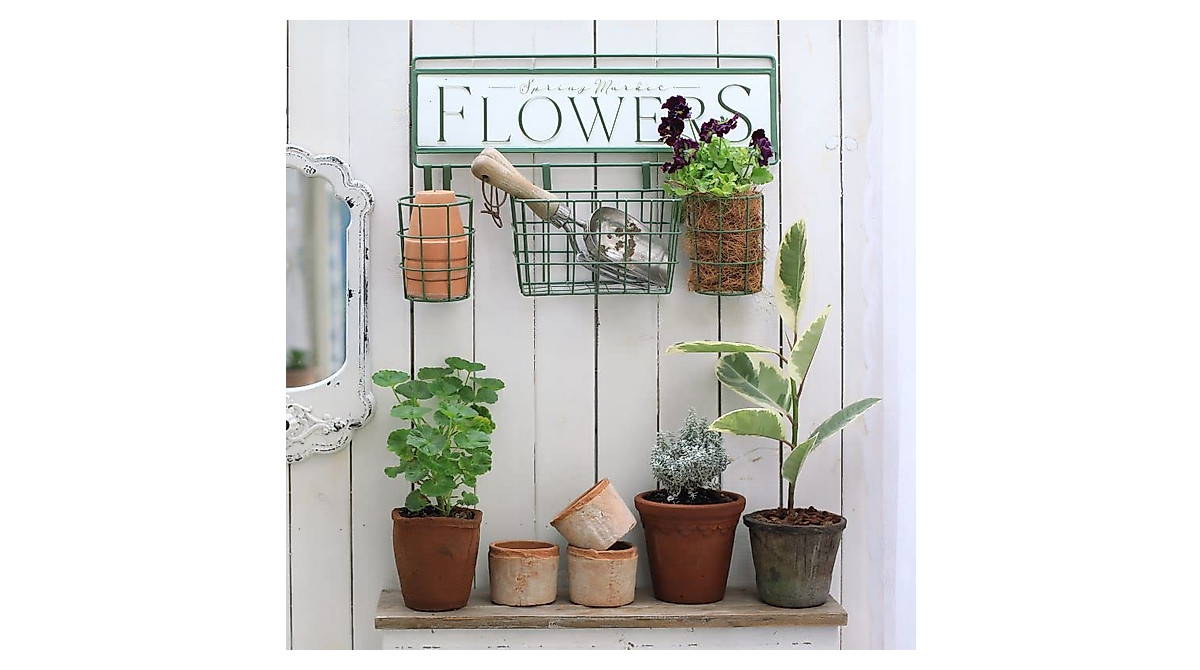 BIG FORTUNE Metal Flower Sign & Wall Planter