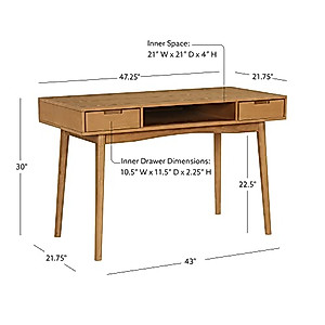 Linon Home Decor Products Natural Wood Modern Linon Drake Desk