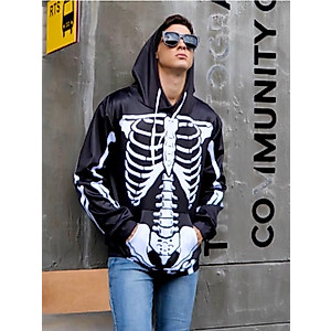 uideazone Boys Hoodies Sweatshirt Tops Funny Skeleton Sweater Pullover Mid-Weight Tracksuit Tops with Pocket Jumper Streetwear …