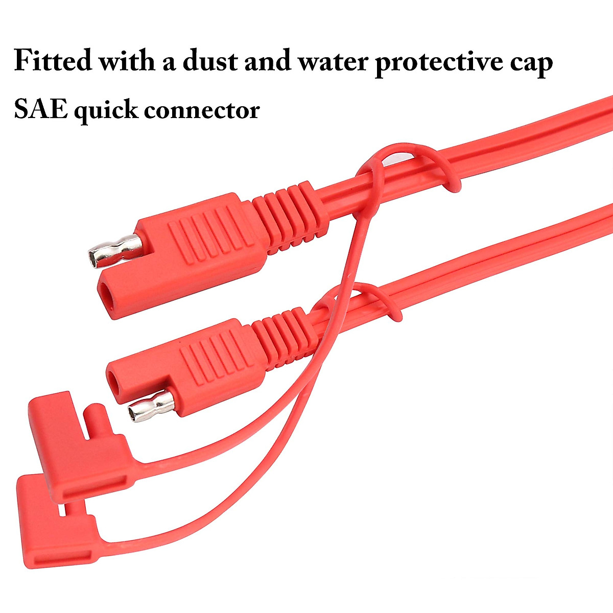 zdyCGTime SAE Extension Cord，Battery Extenstion Cable SAE to SAE Extension Cable Quick Disconnect Wire Harness SAE Power Cable with Waterproof Cap,for Automotive, Solar Panel Panel 18AWG 1m/3ft