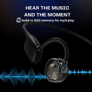 Bingozones Bone Conduction Headphones Prime Deals Today 2023 Bluetooth Open Ear Headphones IPX8 Waterproof Earphones Include MP3 with Build in Mic for TF Card Swimming,Running, Cycling, Driving,