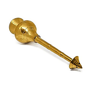 Craftsman SATVIK Brass Gulab Pash 7.5 Inch Holy Water Sprinkler Rose Water Aspergillum Aspergil Religious Divine Pot