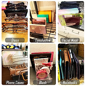 Anyumocz 2 Pack Eyeshadow Palette Makeup Organizer,Eyeshadow Storage Holder,Acrylic Cosmetic Organizer for Vanities,Bathroom Countertop,Cabinets,7 Section