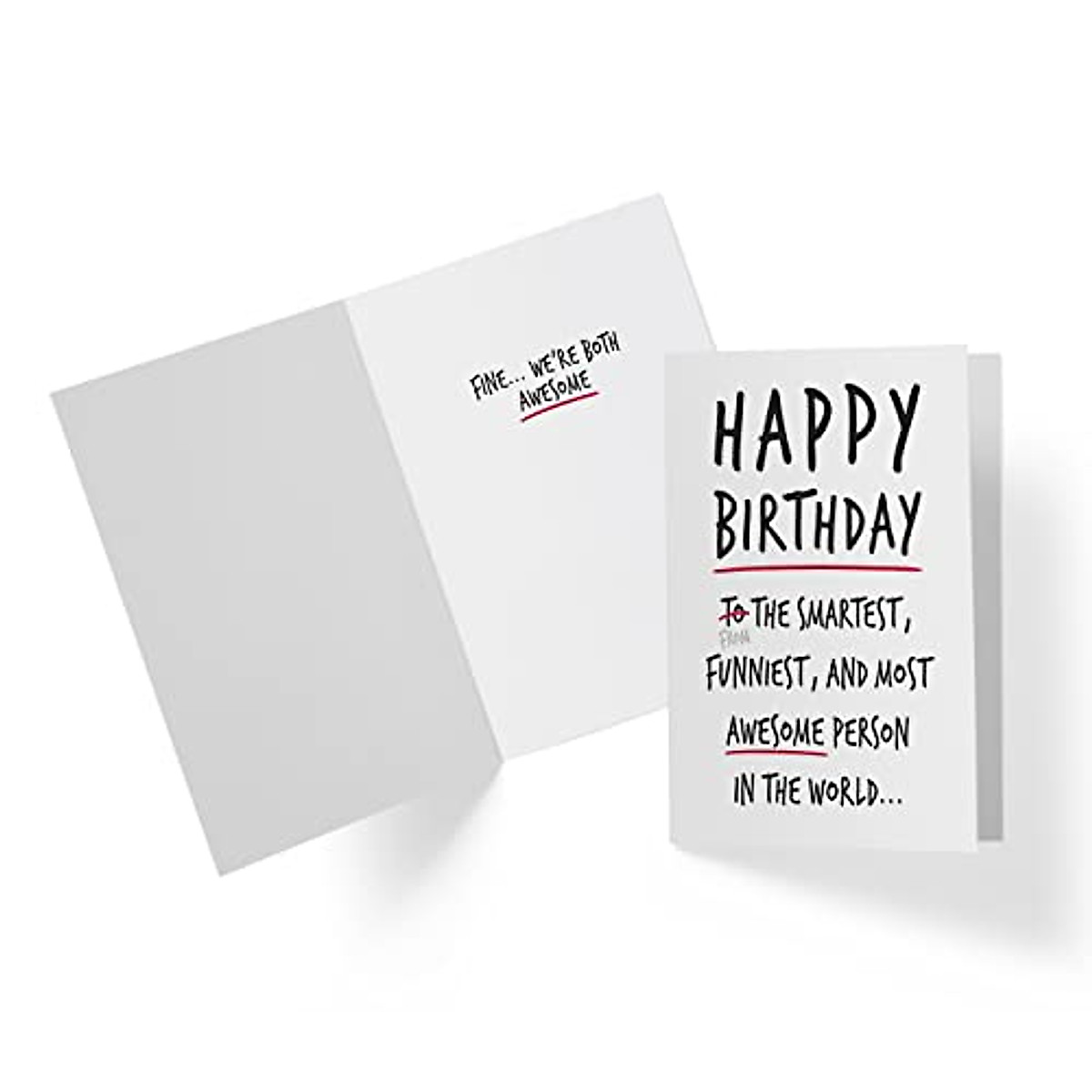 Funny Birthday Card For Men and Women, Single Large 5.5 x 8.5 Happy Birthday Card For Him Or Her, Birthday Card For Husband, Birthday Card For Brother, Nephew, Niece - Karto - To From Smartest