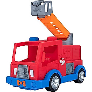 Blippi Fire Truck - Fun Vehicles with Freewheeling Features Including 3 Firefighter and Fire Dog, Sounds and Phrases - Educational Vehicles for Toddlers and Young Kids
