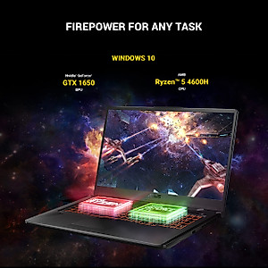 asus 2023 TUF A17 FA706IH 17.3'' FHD IPS 144Hz Premium Gaming Laptop, AMD 6-Core Ryzen 5 4600H Upto 4.0GHz, 64GB RAM, 1TB PCIe SSD, NVIDIA GeForce GTX 1650, RGB Keyboard, Windows 11 Pro + HDMI Cable