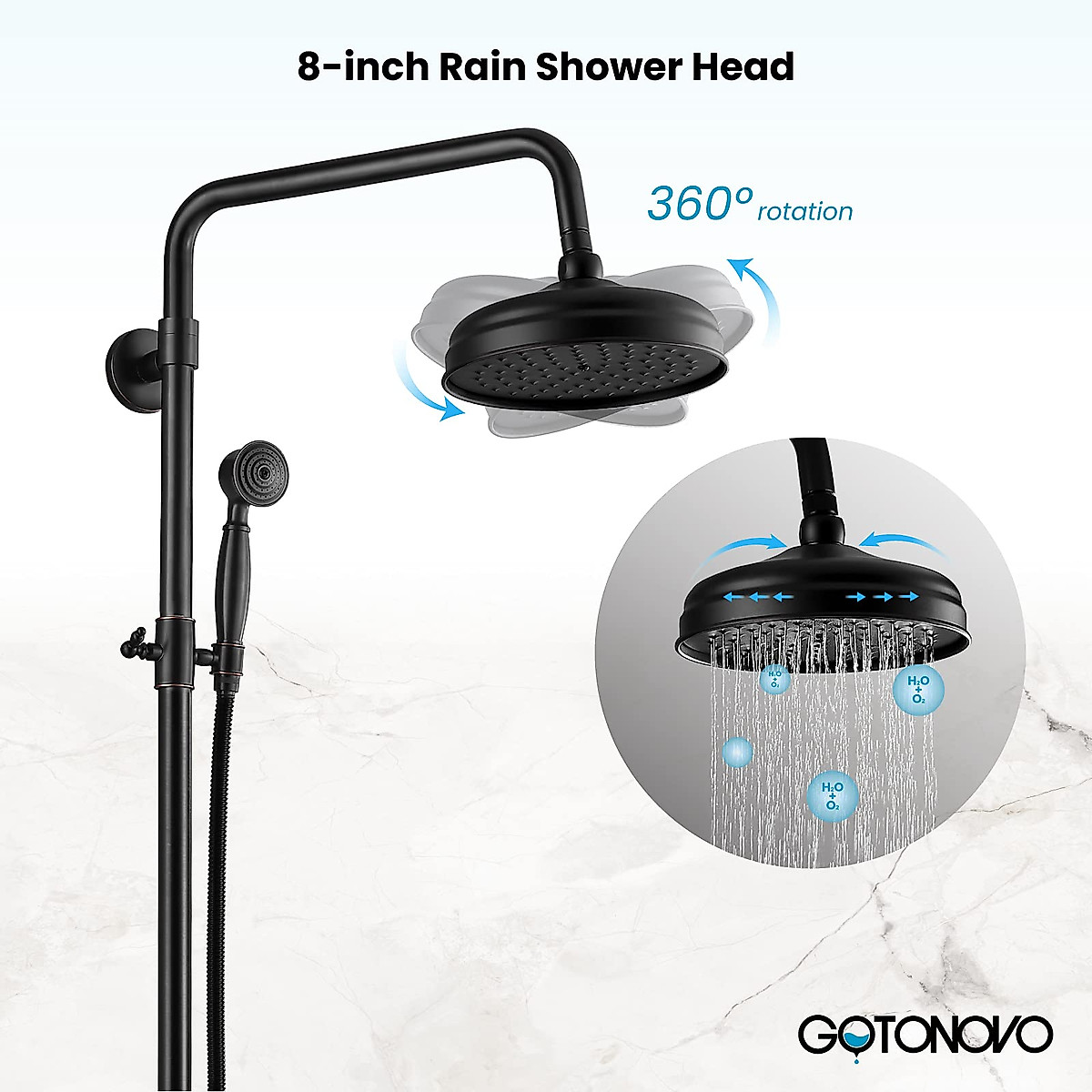 Oil Rubbed Bronze 8’’ Shower Faucet 2 Lever Handle Bathtub Spout 3 Function Bathroom Wall Mount Kitchen Faucet 8’’ Center 9’’ Spout Reach 2 Cross Handle Victorian Kitchen Sink Faucets